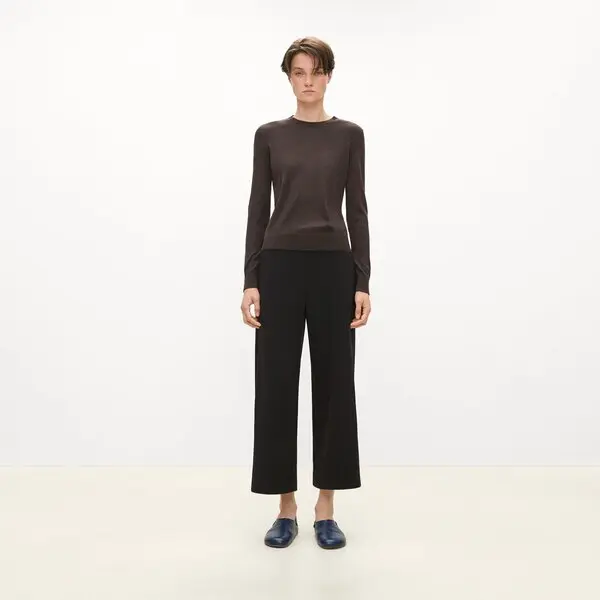 Theory Classic Straight Pull-on Pant In Admiral Crepe - Black