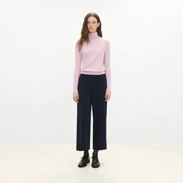 Theory Classic Straight Pull-on Pant In Admiral Crepe - Midnight Navy