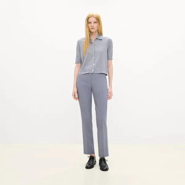 Theory Marcee Pant In Wool Gabardine - Wind Melange