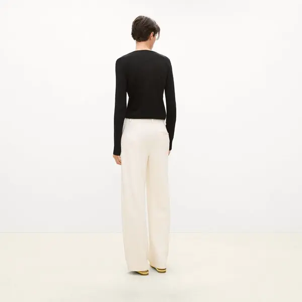 Theory Relaxed Straight Pant In Double-knit Jersey - Ivory