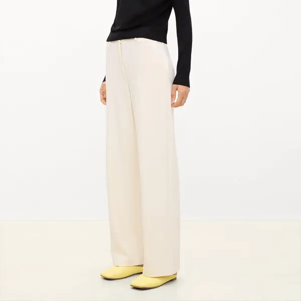 Theory Relaxed Straight Pant In Double-knit Jersey - Ivory
