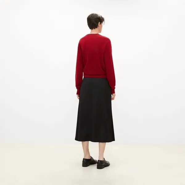 Theory Pleated Wrap Skirt In Drape Flannel - Black