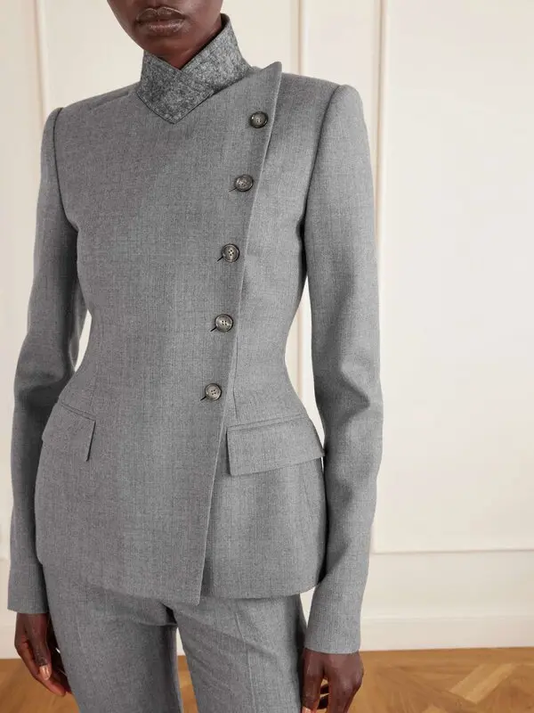 Alexander McQueen Padded Double-breasted Wool Jacket