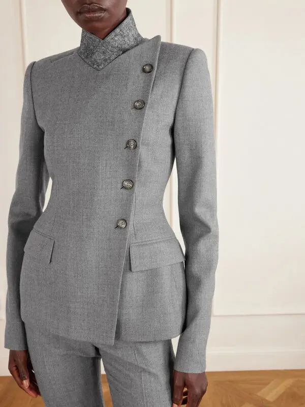 Alexander McQueen Padded Double-breasted Wool Jacket