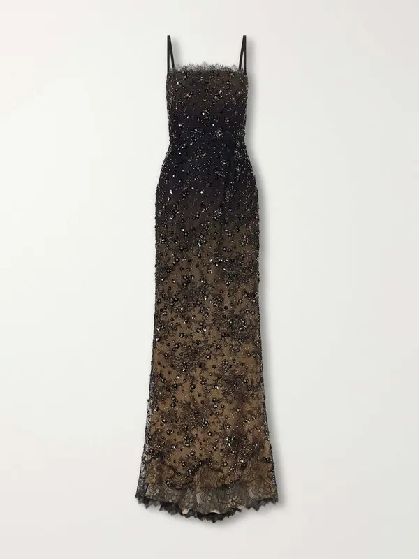 Elie Saab Sequins-embellished Lace Tulle Gown