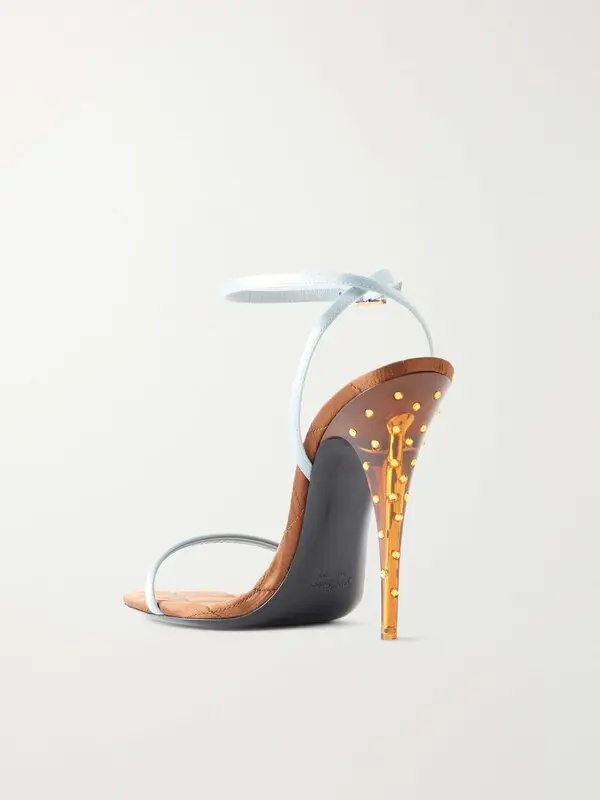 Saint Laurent Ivresse 110 Crystal-embellished Satin Sandals
