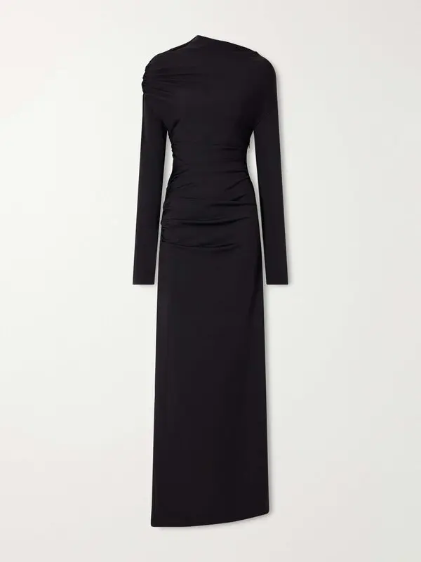 Victoria Beckham Draped Stretch-jersey Gown - Black