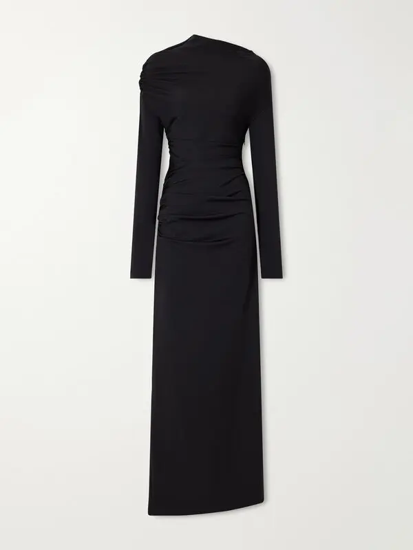 Victoria Beckham Draped Stretch-jersey Gown - Black