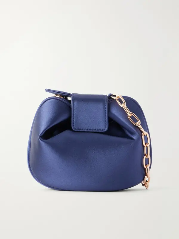 Gabriela Hearst Soft Demi Satin Clutch - Blue