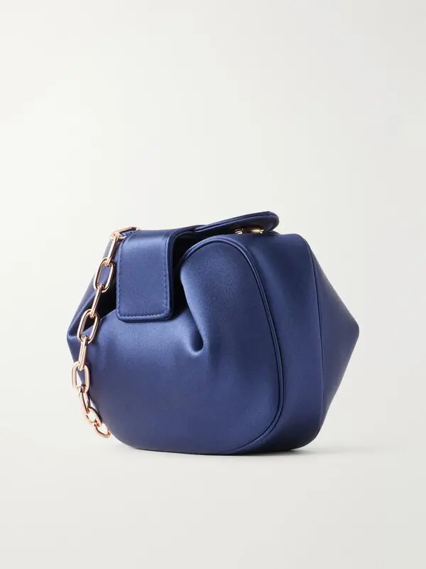 Gabriela Hearst Soft Demi Satin Clutch - Blue