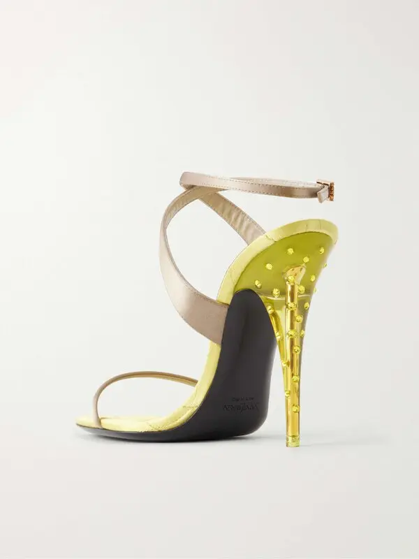 Saint Laurent Ivresse 110 Embellished Satin Sandals