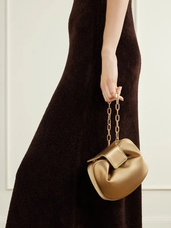 Gabriela Hearst Soft Demi Satin Clutch - Brown