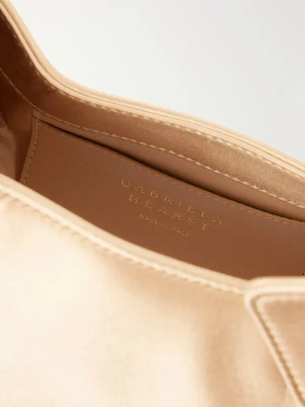 Gabriela Hearst Soft Demi Satin Clutch - Brown