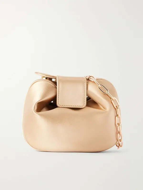 Gabriela Hearst Soft Demi Satin Clutch - Tan