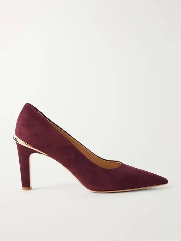 Gabriela Hearst Edwina 75 Suede Pumps - Plum