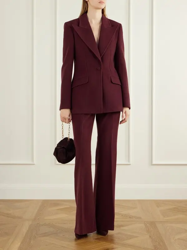 Gabriela Hearst Suede Demi Clutch - Burgundy