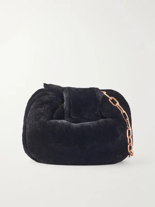 Gabriela Hearst Demi Shearling Clutch - Black