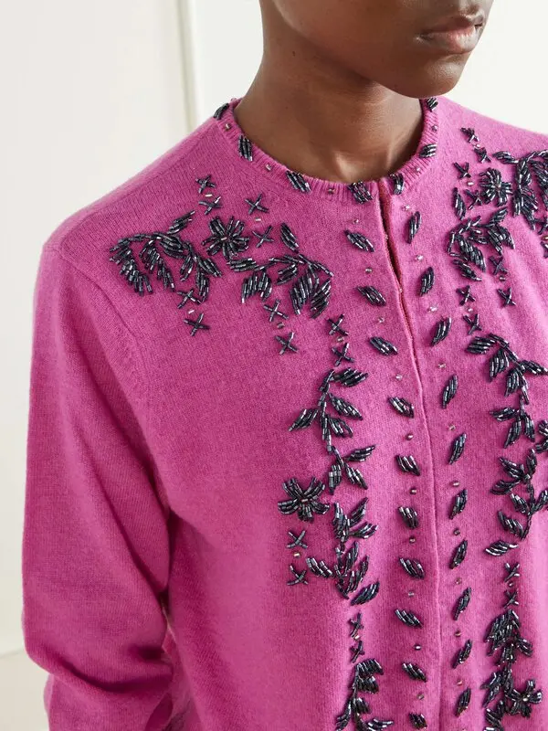 Anna Sui Sequin-embellished Wool-blend Cardigan