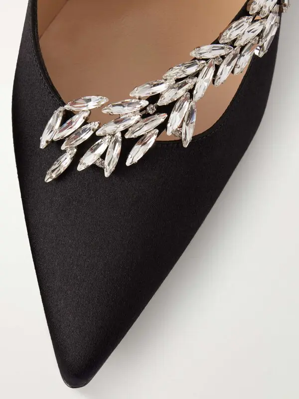 Manolo Blahnik Nadira 70 Crystal-embellished Satin Pumps