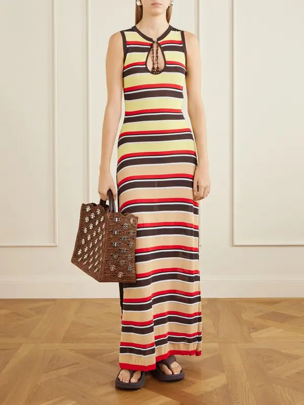 Rabanne Embellished Raffia Tote Bag