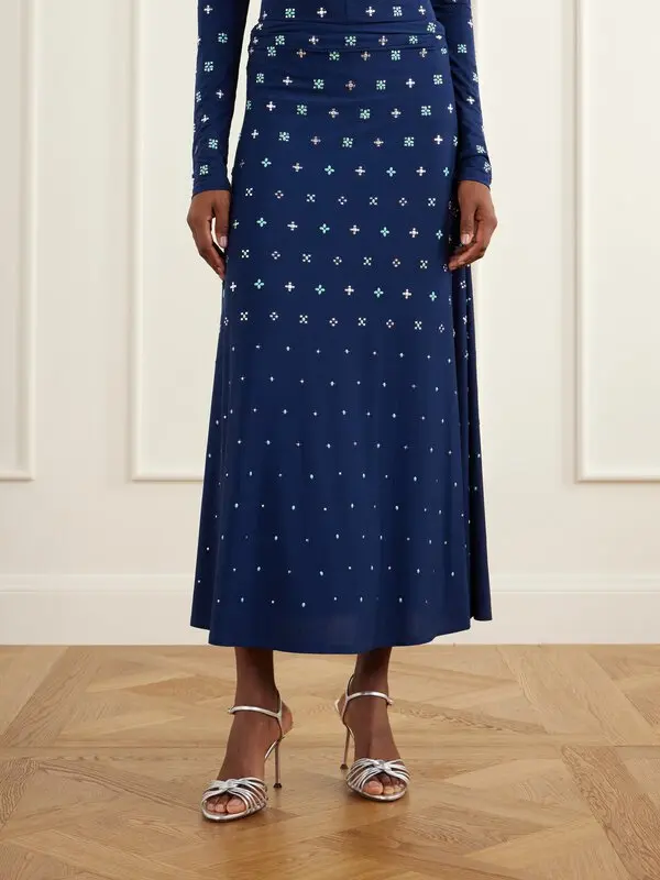 Rabanne Embellished Stretch-jersey Maxi Skirt