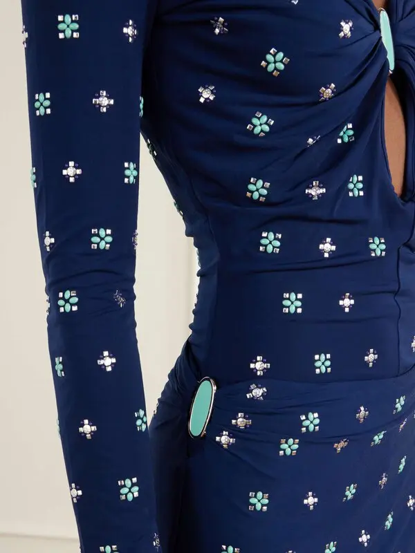 Rabanne Embellished Stretch-jersey Maxi Skirt