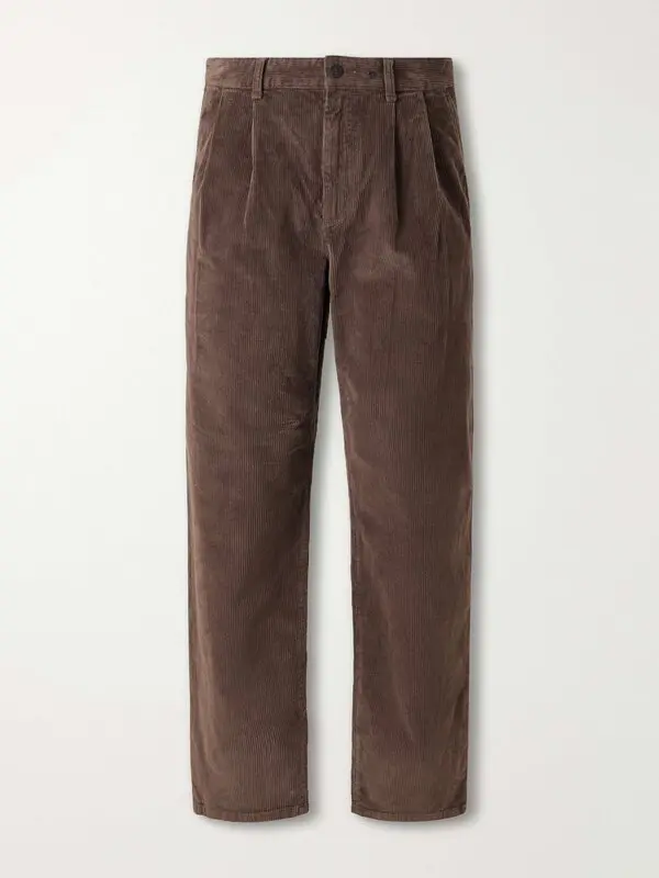 Rag & Bone Wide-leg Pleated Cotton-blend Corduroy Trousers