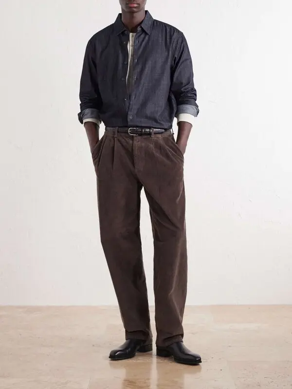 Rag & Bone Wide-leg Pleated Cotton-blend Corduroy Trousers