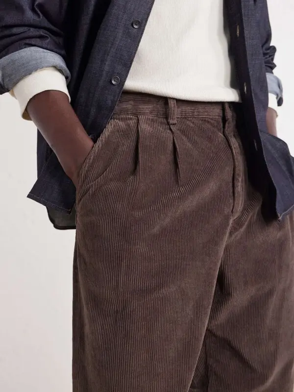 Rag & Bone Wide-leg Pleated Cotton-blend Corduroy Trousers