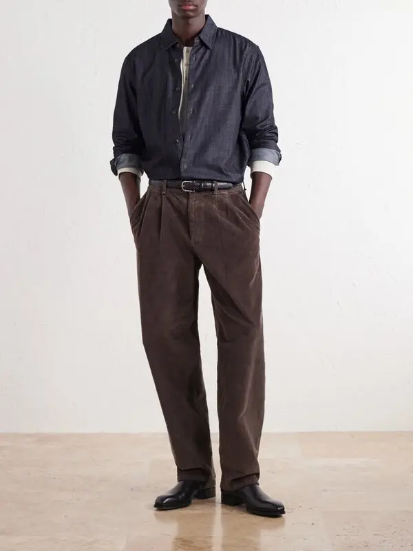 Rag & Bone Wide-leg Pleated Cotton-blend Corduroy Trousers