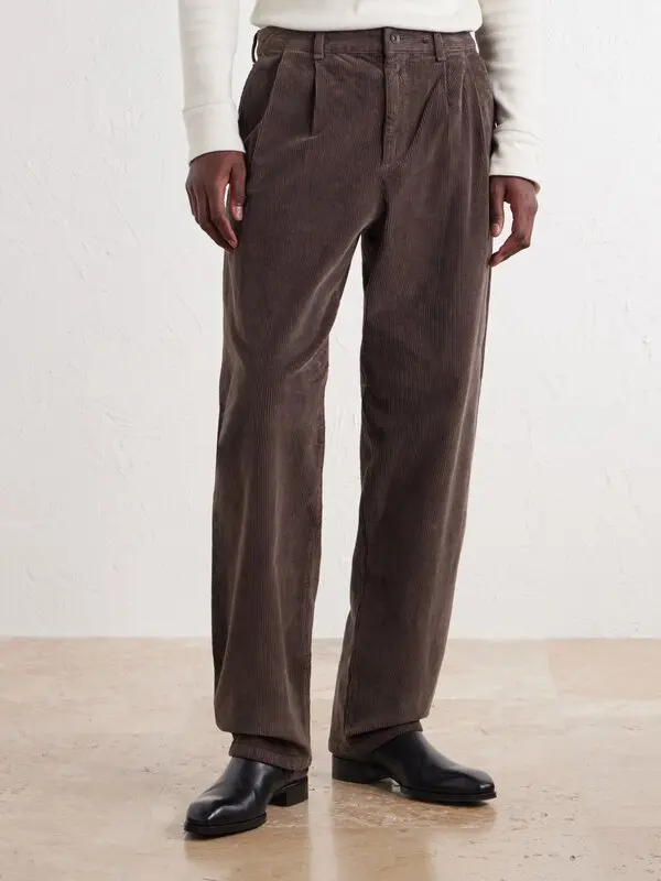 Rag & Bone Wide-leg Pleated Cotton-blend Corduroy Trousers