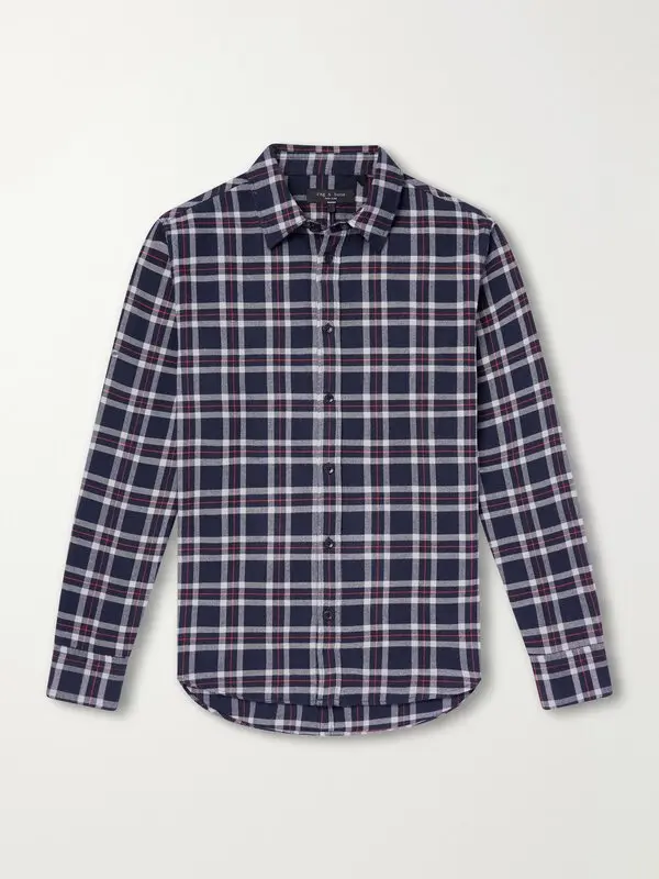Rag & Bone Tomlin Checked Cotton-flannel Shirt - Blue