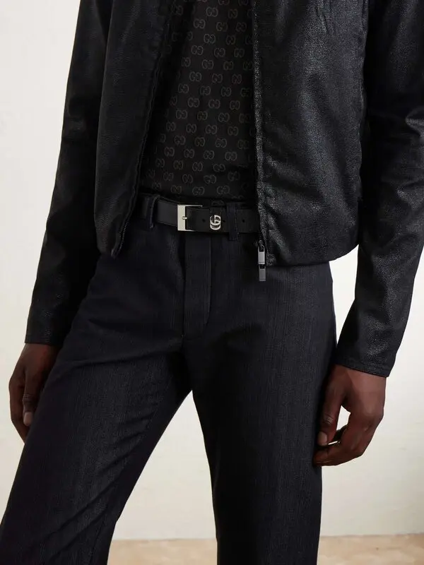 Gucci 3cm Gg-embellished Leather Belt