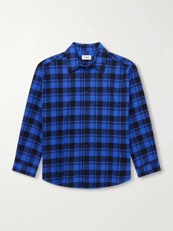AGOLDE Stanhope Checked Cotton-flannel Shirt