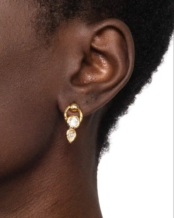 Alexis Bittar Asterales Petite Doorknocker Post Earrings - Gold