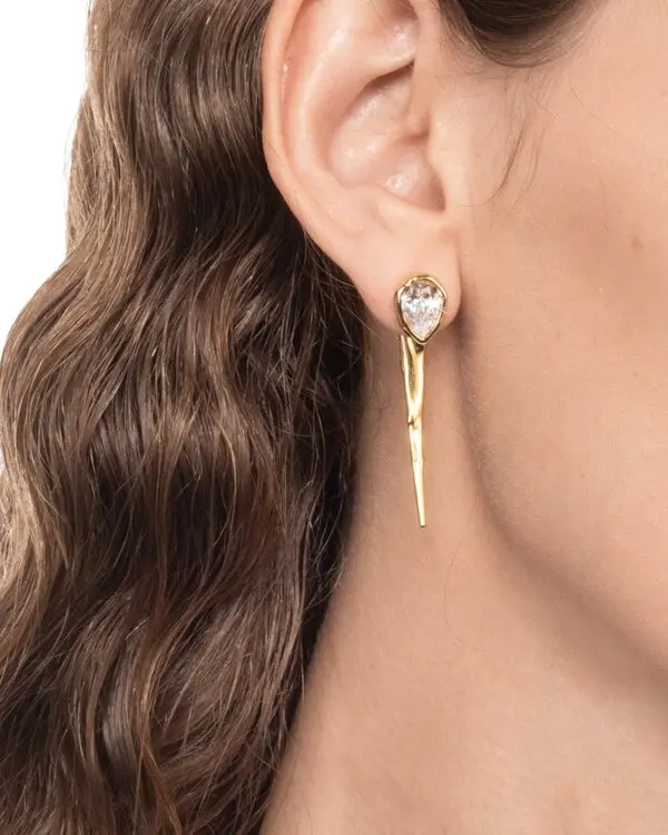 Alexis Bittar Asterales Spear Front Back Earrings - Gold