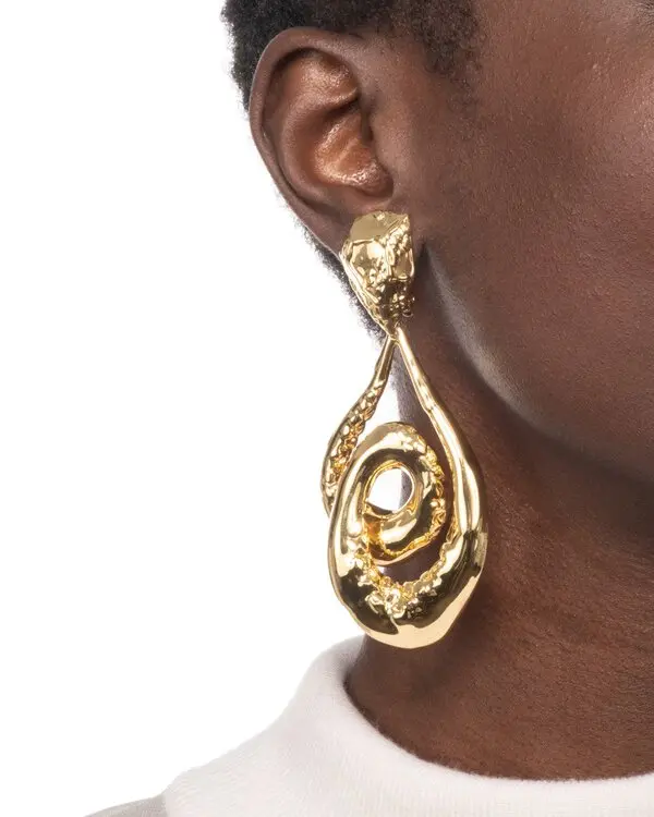 Alexis Bittar Brut Large Twisted Drop Clip Earrings