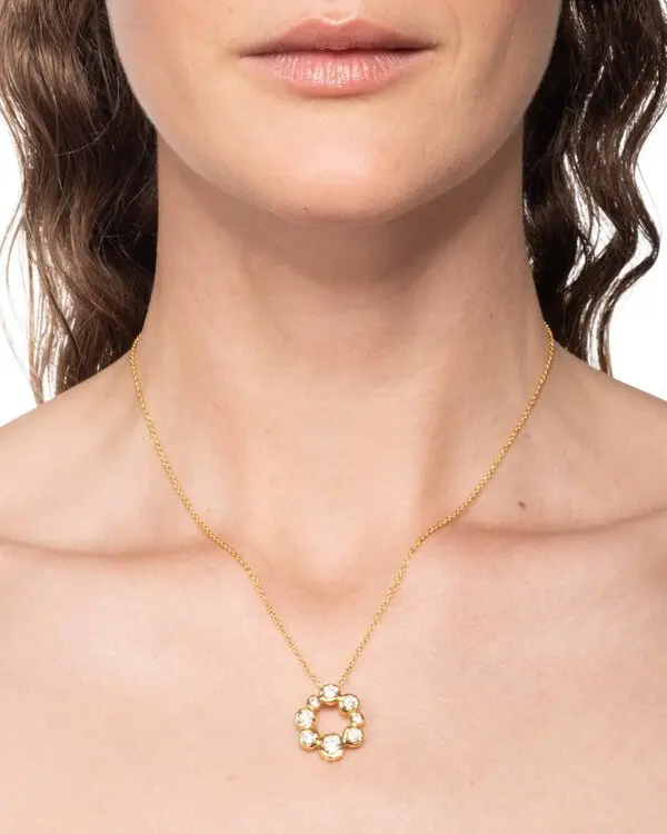 Alexis Bittar Asterales Bubble Circle Pendant Necklace - Gold