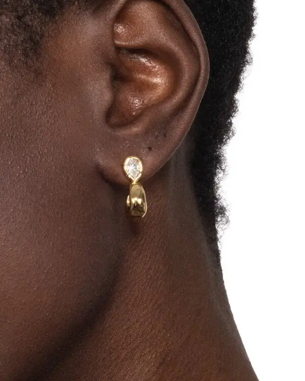 Alexis Bittar Asterales Teardrop Huggie Hoop Earrings - Gold