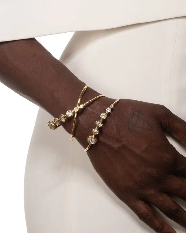 Alexis Bittar Asterales Crystal Orbiting Cuff Bracelet - Gold