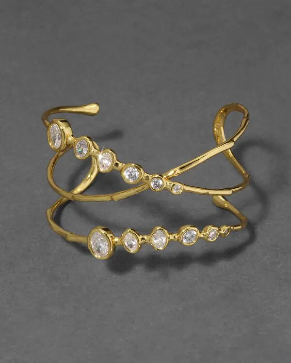 Alexis Bittar Asterales Crystal Orbiting Cuff Bracelet