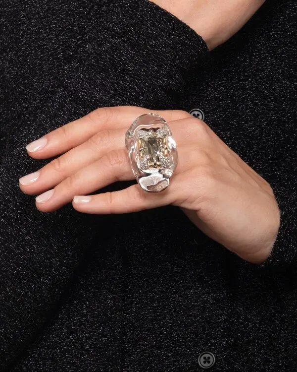 Alexis Bittar Silverlake Lucite Baguette Ring - Gold