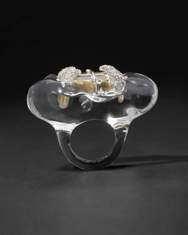 Alexis Bittar Silverlake Lucite Baguette Cocktail Ring