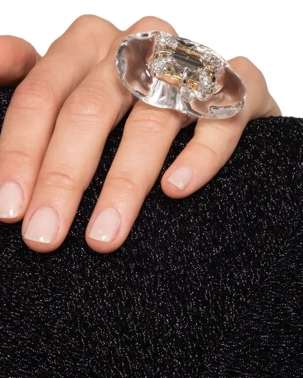 Alexis Bittar Silverlake Lucite Baguette Cocktail Ring