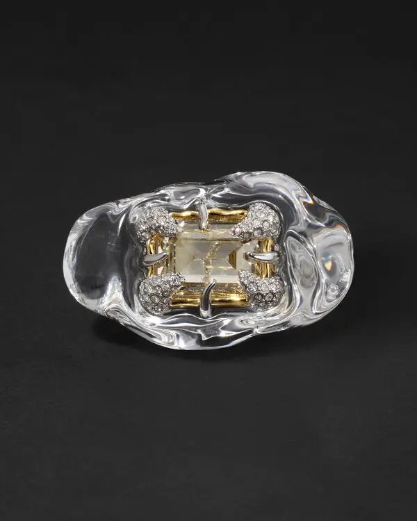 Alexis Bittar Silverlake Lucite Baguette Cocktail Ring