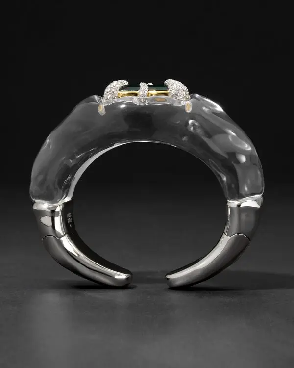 Alexis Bittar Silverlake Lucite Baguette Hinge Cuff Bracelet