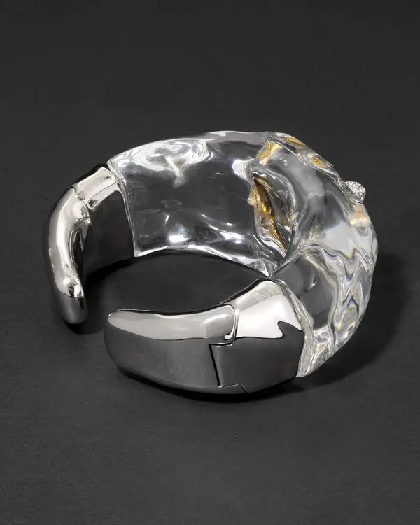 Alexis Bittar Silverlake Lucite Baguette Hinge Cuff Bracelet