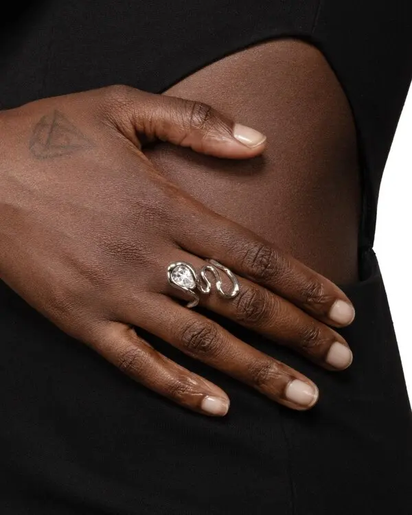 Alexis Bittar Asterales Floating Cz Vine Ring - Silver
