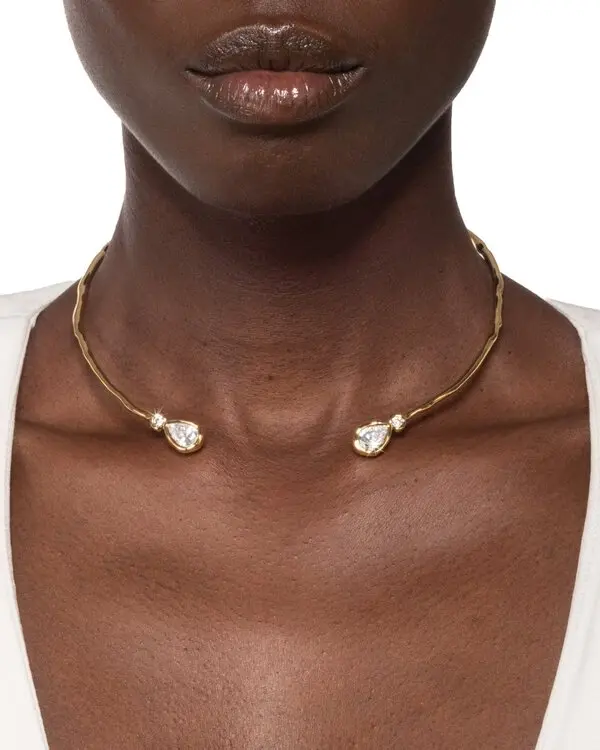 Alexis Bittar Asterales Crystal Capped Skinny Collar Necklace