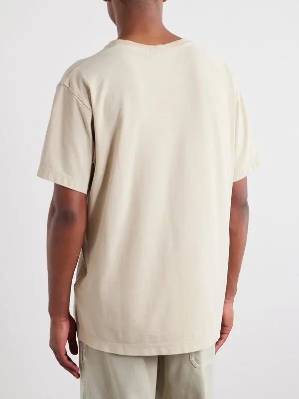 Stone Island Ghost Logo-appliquéd Garment-dyed Cotton-jersey T-shirt